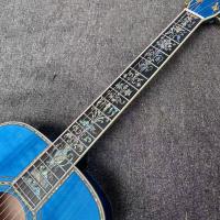 China AAAAA solid spruce top OM body water ripple SOLID back side acoustic guitar bone nut for sale