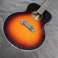 China AAAAA 43 inch Solid Spruce Top SJ200 Jumbo Acoustic Guitar Maple Back Sides Cherry Sunburst for sale