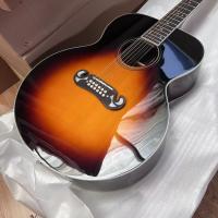 China AAAAA 43 inch Solid Spruce Top SJ200 Jumbo Acoustic Guitar Maple Back Sides Cherry Sunburst for sale
