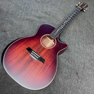 China Custom K24CE SOLID KOA Back Side Acoustic Guitar Taylor Style Matte Finishing for sale