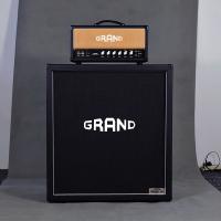 China Hand Wired Tube Guitar Amplifier Head 50W 2x12A7 EL34 Birch Cabinet Black Brown for sale