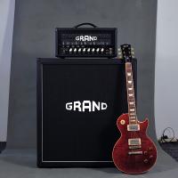 China Hand Wired Tube Guitar Amplifier Head 50W 2x12A7 EL34 Birch Cabinet Black Brown for sale