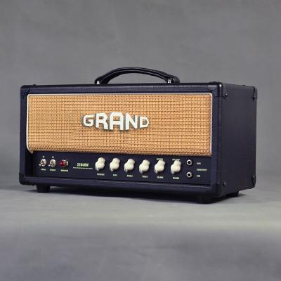 China Hand Wired Tube Guitar Amplifier Head 50W 2x12A7 EL34 Birch Cabinet Black Brown for sale