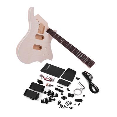 China Unfinished DIY Electric Guitar Kit Basswood Body Maple Neck Rosewood Fingerboard 22 Fret for sale