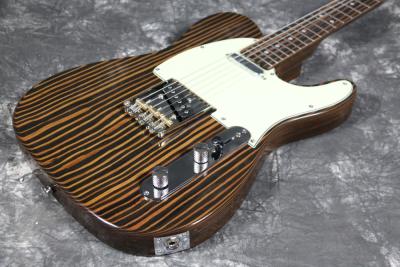 China Zebrawood Tele Electric Guitar 22 Fret Rosewood Fingerboard OEM Custom for sale