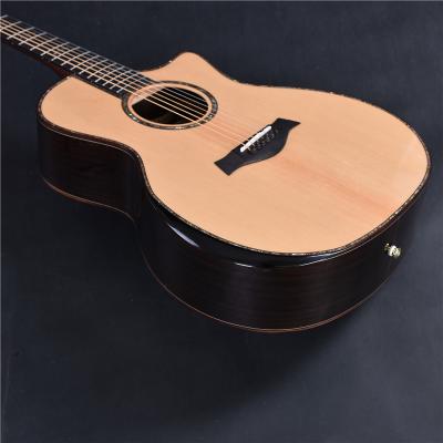 China Custom Solid Spruce Top Rosewood Back Side Cutaway Acoustic Guitar with FSM 301 EQ 20 Frets for sale