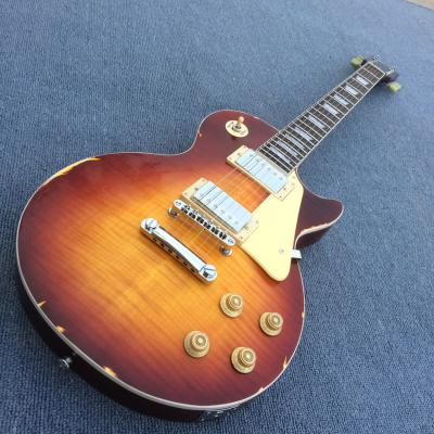 China Flame Maple Heavy Relic Electric Guitar Mahogany Body 22 Fret Aged Style for sale
