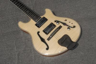 China Custom Double F-Hole Semi-Hollow Electric Guitar 24 Fret Mahogany Body Maple Fingerboard for sale