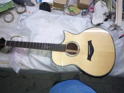 China AAAA Solid Spruce Dreadnought Acoustic Electric Guitar Cutaway Ebony Fingerboard 22 Frets for sale