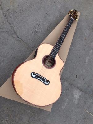 China Handmade All Solid Wood Acoustic Electric Guitar AAAA Spruce Top 22 Fret Rosewood Bridge for sale