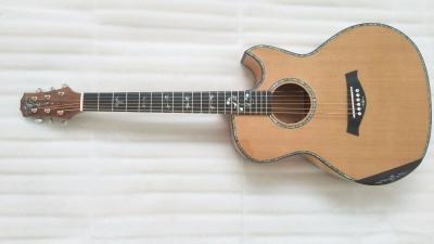 China AAAA Solid Cedar Acoustic Electric Guitar 14 Fret Cutaway with Ebony Fingerboard for sale