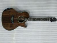 China AAAA Handmade Solid Ebony Wood Single Cut Acoustic Electric Guitar 14 Frets GA Body with Armrest for sale