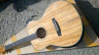 China AAAA All Solid Olive Wood OM Style Acoustic Electric Guitar 14 Frets Custom Gotoh Tuners for sale