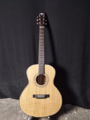 China AAAA All Solid OM Acoustic Electric Guitar with Soundhole EQ 14 Fret Ebony Fingerboard for sale