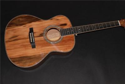 China All Solid OM Acoustic Electric Guitar AAA Apple Wood Top Ebony Fingerboard for sale