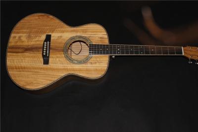 China AAAA All Solid Olive Wood OM Body Acoustic Electric Guitar with Ebony Fingerboard for sale