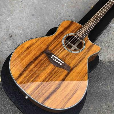 China 41 Inch Koa Wood Acoustic Electric Guitar K24C 6 Strings with Passive Pickup OEM Custom for sale