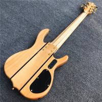 China Ken Smith Style 6 String Electric Bass Guitar Burst Maple Top Active Pickups Golden Hardware 22 Fret for sale