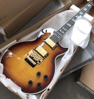 China Right Handed 6 String Electric Guitar Mahogany Body Maple Neck Gold Bridge Performance for sale