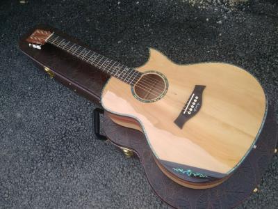 China AAAA 14 Fret Auditorium Acoustic Electric Guitar Solid Apple Wood Mahogany Neck Ebony Fretboard for sale