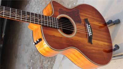 China 41 Inch Koa Wood Acoustic Electric Guitar Cutaway K24 6 Strings with EQ for sale