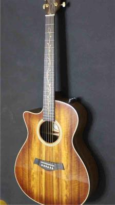 China Left Handed Koa Wood Cutaway Acoustic Electric Guitar 41 Inch G24 with Passive Pickup for sale