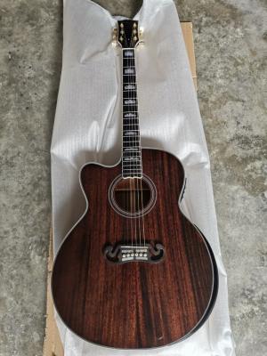 China Left Handed Mahogany Jumbo Cutaway Acoustic Electric Guitar 20 Fret Rosewood Fingerboard for sale