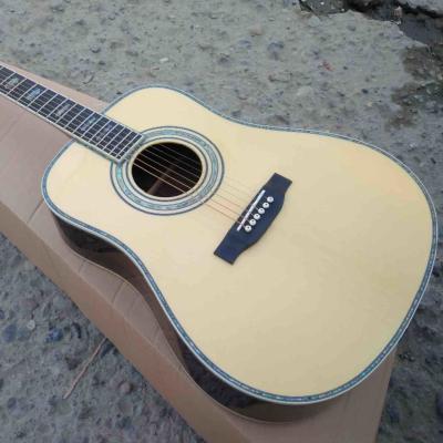 China 41 inch Full Solid Wood D Style Classical Acoustic Guitar with Ebony Fingerboard and Real Abalone Inlay OEM Custom for sale