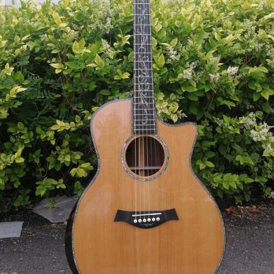China Solid Cedar Top Acoustic Guitar 22 Fret Cocobolo Back and Sides Ebony Fingerboard Real Abalone Inlay for sale