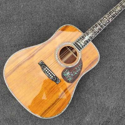 China 41 Inch Koa Wood Acoustic Guitar with Real Abalone Inlays Ebony Fingerboard for sale