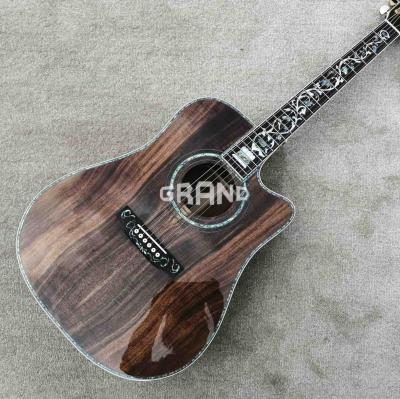 China All Solid Koa Wood D-45 Acoustic Electric Guitar 41 inch with Real Abalone Inlay and Ebony Fingerboard for sale