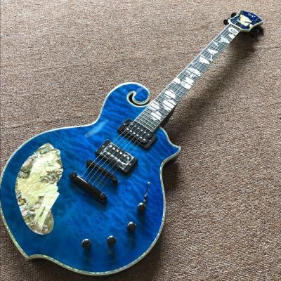 China 6 Strings Rosewood Fingerboard Electric Guitar Blue Flame Top Maple Body 22 Fret for sale