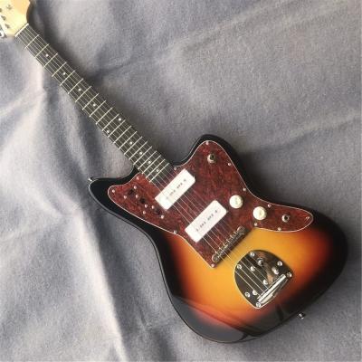 China Custom Made High Quality JA Jazzmaster Electric Guitar Basswood Body Mahogany Neck 22 Frets Sunset Finish for sale