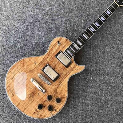 China Grand Natural Maple Top Electric Guitar Solid Mahogany Body 22 Fret 6 String Gloss Finish for sale