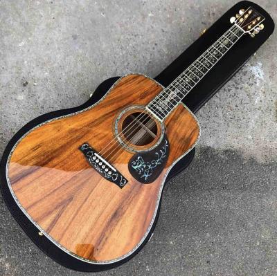 China D45 KOA Wood Acoustic Guitar Solid Spruce Top 22 Fret Abalone Inlays OEM Custom for sale