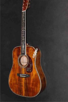 China AAAA All Solid Koa Wood Dreadnought Acoustic Electric Guitar 20 Fret Ebony Fingerboard for sale