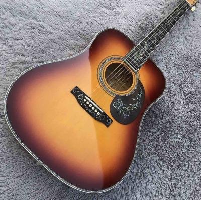 China Solid Spruce Top D Style Acoustic Guitar Burst Maple Body Ebony Fingerboard 20 Frets for sale