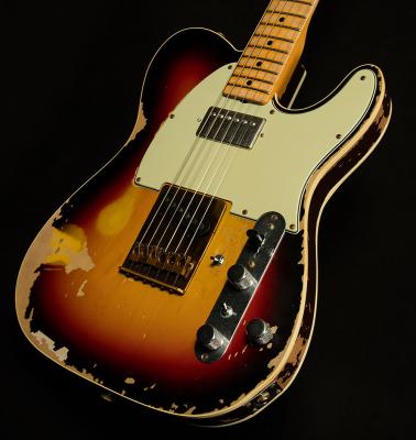 China Custom Shop Handmade Limited Edition Relic Tele Electric Guitar Sunburst Mahogany Body 22 Fret for sale