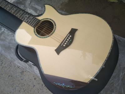 China AAAA All Solid Wood Custom Cocobolo Acoustic Electric Guitar Single Cut Handmade 6 String for sale