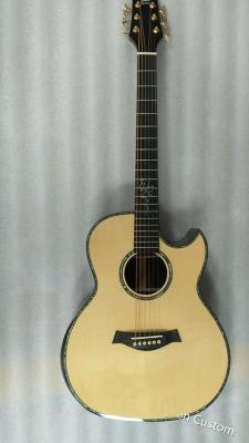 China AAA Solid Spruce Top Acoustic Electric Guitar Grand Cutaway Cocobolo Back Sides Handmade for sale