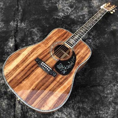 China 41 Inch 45D Model Real Abalone Koa Wood Electric Acoustic Guitar with Passive Pickup for sale