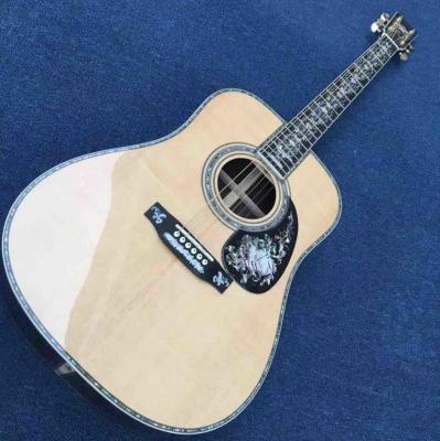 China Handcraft 41 Inch Solid AAA Spruce Acoustic Guitar with Abalone Inlay Cocobolo Back and Sides Custom Logo for sale