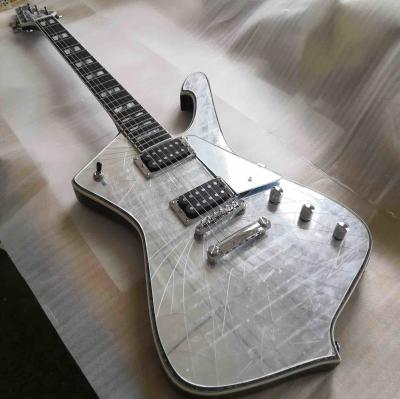 China Custom Silver Mirror Cracks Electric Guitar 22 Fret Mahogany Body Rosewood Fingerboard for sale