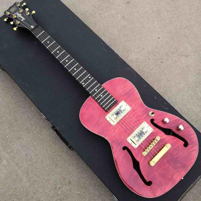 China Mahogany F Hole Electric Guitar 21 Fret Maple Neck Fingerboard Red for sale