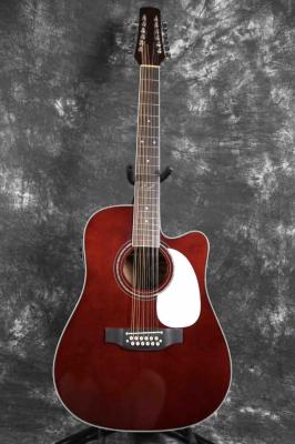 China Grand 12 Strings 41 Inch Electric Acoustic Guitar Solid Spruce Top Fishman 101 EQ Wine Red for sale