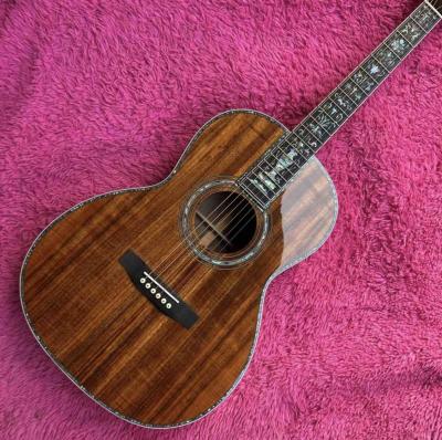 China All Solid KOA Acoustic Guitar 39 Inch OOO45 Style Ebony Fingerboard Real Abalone Inlay for sale