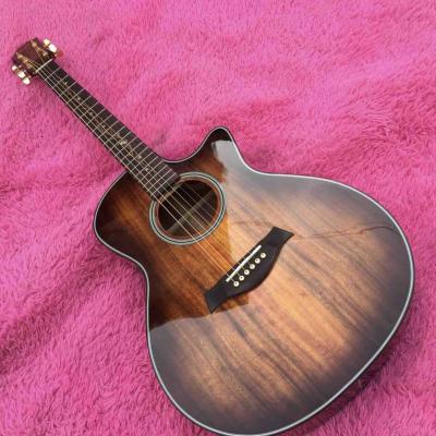 China Solid Koa Wood Acoustic Electric Guitar Cutaway Rosewood Fingerboard 22 Fret GK24ce for sale