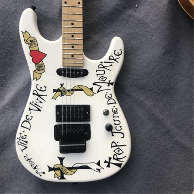 China Custom Factory EVH Style Electric Guitar 6 String Maple Fingerboard Black Hardware 21 Frets for sale