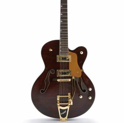 China New Full Hollow Body L5 Electric Guitar Flamed Maple Top 22 Fret Jazz Bigsby Bridge for sale