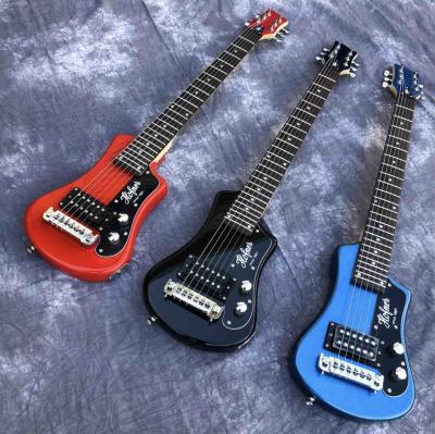 China Mini Travel Electric Guitar 22 Fret Mahogany Body Beginner Portable Guitar for Kids for sale
